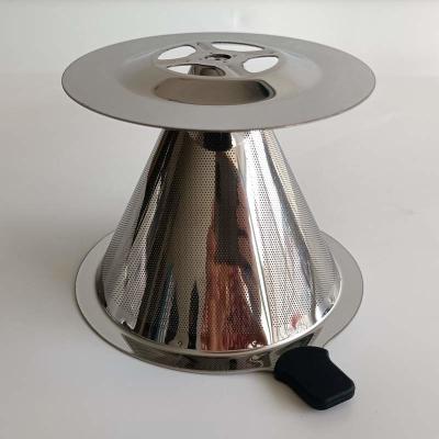 China Food Grade 115mm 125mm Coffee Filter Screen Mesh Stainless Steel Coffee Dripper for sale