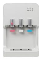 China Tabletop Pipeline Water Cooler Dispenser 3 Taps Compressor Cooling for sale