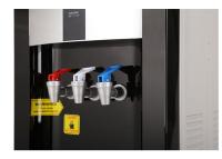 China High Efficiency 3 Tap Water Cooler Dispenser Pipeline / POU Style No Need Water Bottle for sale