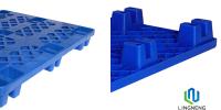 China Grid Surface Lightweight Plastic Pallet 4 Way Entry European HDPE One Sided with Nine Leg for sale