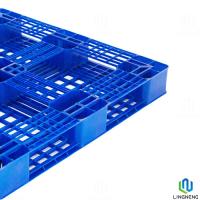 China Industrial Lightweight Plastic Pallet Single Face 4 Way Entry Pallet 1000*1000*120mm for sale