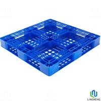 China Industrial Lightweight Plastic Pallet Single Face 4 Way Entry Pallet 1000*1000*120mm for sale