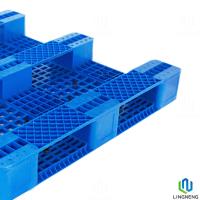 China 3 Runners HDPE Plastic Pallet Single Face 1100*1100*160mm With Tubes for sale