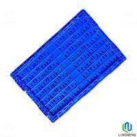China Supermarket Collapsible Hard Plastic Storage Crates 34L Foldable Vegetable Crates With Holes for sale