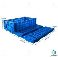 China Supermarket Collapsible Hard Plastic Storage Crates 34L Foldable Vegetable Crates With Holes for sale
