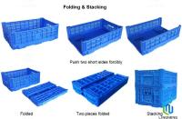 China Supermarket Collapsible Hard Plastic Storage Crates 34L Foldable Vegetable Crates With Holes for sale