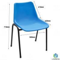 China Sturdy Stackable Outdoor Garden Plastic Chairs OEM With Metal Legs for sale