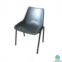China Sturdy Stackable Outdoor Garden Plastic Chairs OEM With Metal Legs for sale