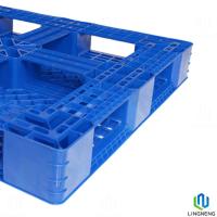 China Single Face Industrial Plastic Pallet 4 Way Entry 1100*1100*150mm for sale