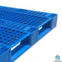 China Heavy Duty Blue Plastic Pallets Stackable 4 Way Plastic Pallet 1200 X 1000 for sale