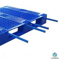 China 3 Runners Heavy Duty Industrial Plastic Pallets With Reinforced Steel 1200*1000*160mm for sale