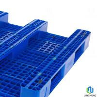 China Blue 3 Runners Heavy Duty Plastic Pallet Steel Block Style 1300*1100*160mm for sale