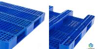 China Blue 3 Runners Heavy Duty Plastic Pallet Steel Block Style 1300*1100*160mm for sale