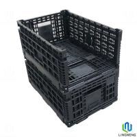 China 50L Plastic Storage Shoe Box , Folding Plastic Crates Heavy Duty For Moving Organizer Crate for sale