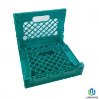China 16 Quart Collapsible Milk Crate Stackable Foldable Plastic Crates For Vinyl Record And  Milk for sale