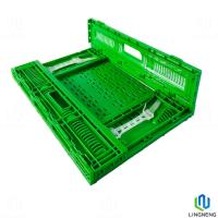 China 27L Lightweight Folding Crate Box Vegetable Fruit Turnover Mesh Crate With Handles for sale