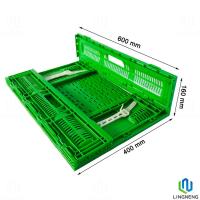 China 32 Litre Plastic Folding Storage Crates ,  Collapsible Agriculture Plastic Crates for sale