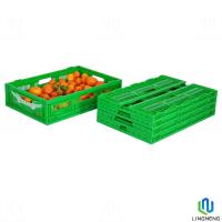 China 32 Litre Plastic Folding Storage Crates ,  Collapsible Agriculture Plastic Crates for sale