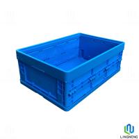 China 46L Collapsible Storage Box Plastic Collapsible Storage Bins With Lid 600*400*240mm for sale