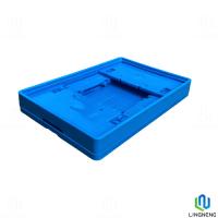 China Rectangle 55L Folding Crate Box Collapsible Plastic Storage Boxes With Lids 600*400*285mm for sale