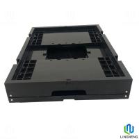 China Rectangle 55L Folding Crate Box Collapsible Plastic Storage Boxes With Lids 600*400*285mm for sale