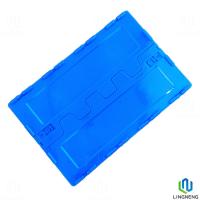 China Durable 54L Blue Plastic Foldable Container Collapsible Storage Box Without Lid for sale