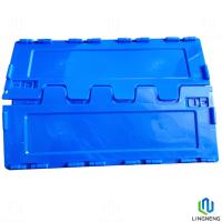 China 70L Plastic Folding Crate Box Collapsible Storage Box Organizer With PP Lids for sale