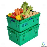 China 48L Nestable Plastic Crates ,  Stackable Plastic Harvest Crates for sale