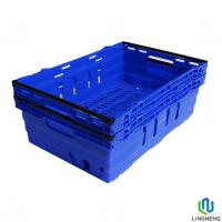 China 35L Nestable Stackable Plastic Harvest Agricultural Plastic Crates For Fruits And Vegetables for sale