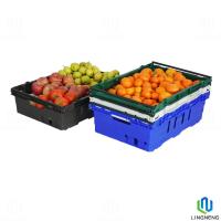 China 35L Nestable Stackable Plastic Harvest Agricultural Plastic Crates For Fruits And Vegetables for sale