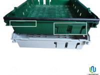China Lightweight 18L Plastic Fruit And Vegetable Crates / Stacking Plastic Crates With Handle for sale