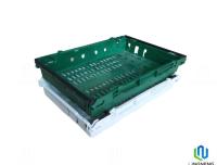China Lightweight 18L Plastic Fruit And Vegetable Crates / Stacking Plastic Crates With Handle for sale