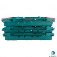 China Lightweight 18L Plastic Fruit And Vegetable Crates / Stacking Plastic Crates With Handle for sale