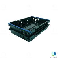 China Lightweight 18L Plastic Fruit And Vegetable Crates / Stacking Plastic Crates With Handle for sale