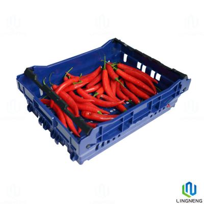 China 8L High quality euro stackable vented plastic mushroom tomato returnable agriculture crate for sale