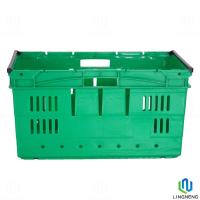 China 60L 30kgs Supermarket Plastic Fruit And Vegetable Crates With Handles for sale
