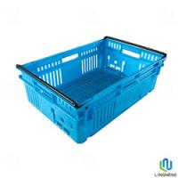 China 35L 20KGS Plastic Fruit And Vegetable Crates Stackable Assorted Colors for sale