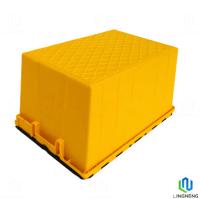 China Durable Plastic Logistic Box 600*400*320mm Plastic Storage Box With Hinged Lid for sale