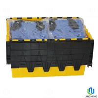 China Durable Plastic Logistic Box 600*400*320mm Plastic Storage Box With Hinged Lid for sale