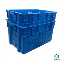 China 25KGS Supermarket Stacking Crates Nestable Fruit Plastic Crates For Storing Fresh Produce for sale