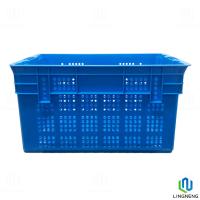 China 25KGS Supermarket Stacking Crates Nestable Fruit Plastic Crates For Storing Fresh Produce for sale