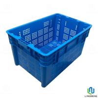 China 25KGS Supermarket Stacking Crates Nestable Fruit Plastic Crates For Storing Fresh Produce for sale