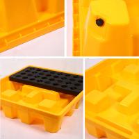 China Plastic Leakproof Tray Hazardous Waste Oil Bucket Leakproof Tray Four Barrels Of Leakage Proof Plate 2.7T Static Load for sale