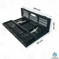 China Reusable Vegetable Plastic Crates Foldable Plastic Fruit Shopping Basket Collapsible Crate for sale