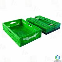 China Reusable Vegetable Plastic Crates Foldable Plastic Fruit Shopping Basket Collapsible Crate for sale
