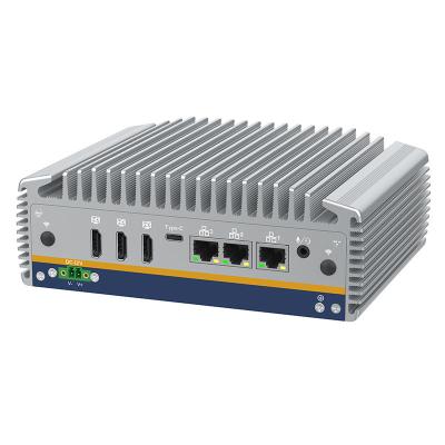 China High Performance Fanless Embedded Industrial Mini PC DDR5 M.2 2280 3*Intel i226-V, support quad display for sale