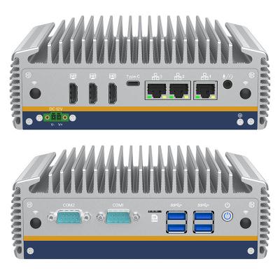 China Industrial Embedded PC 12V DC Fanless Mini Box X86 Intel 14th Core Ultra i5/i7 Processor Windows 11 Linux OS for sale