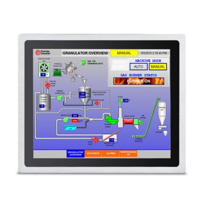 China Industrial 17 Inch Embedded Touch Panel PC Front IP65 Waterproof Silver Color for sale