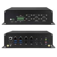 China Black Aluminum Industrial Mini PC 2x DDR4 SODIMM slots Industrial Embedded Box PC for sale