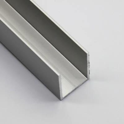 China AISI 6082 Aluminium U Channel 200x75mm 2 Inch Thickness Silver Anodized Brushed ISO Certified for sale